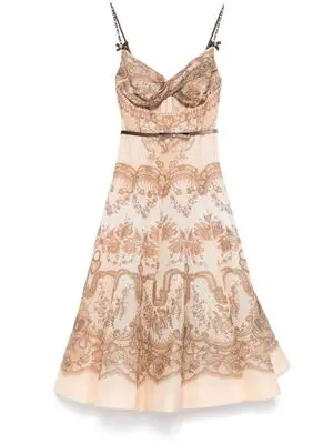 Zimmermann Crush Midi Dress - Neutrals