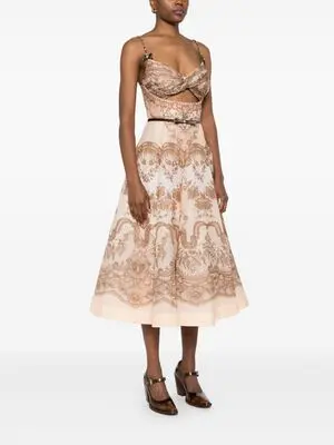 Zimmermann Crush Midi Dress - Neutrals