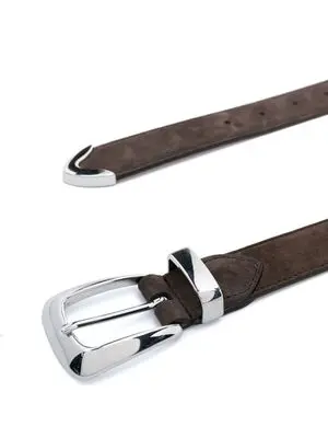 Khaite Benny Suede Belt - Brown