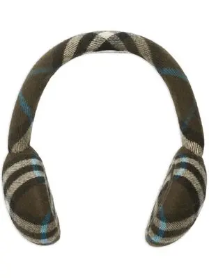 Burberry Burberry Check Wool Earmuffs Brown