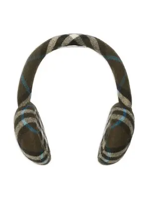 Burberry Check Wool Earmuffs - Brown