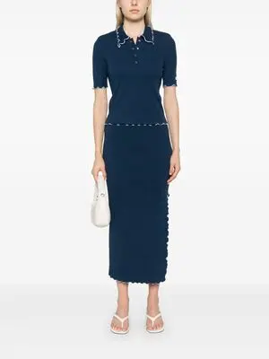 ROTATE BY BIRGER CHRISTENSEN Ribbed Midi Skirt