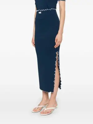 ROTATE BY BIRGER CHRISTENSEN Ribbed Midi Skirt