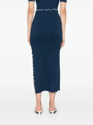 ROTATE BY BIRGER CHRISTENSEN Ribbed Midi Skirt