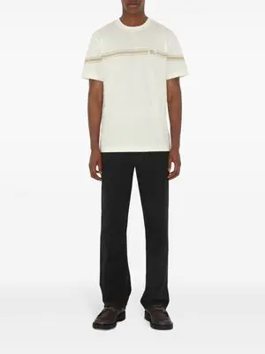 Burberry Striped Cotton T-shirt - Neutrals