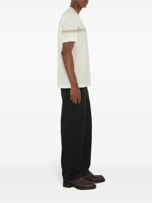 Burberry Striped Cotton T-shirt - Neutrals
