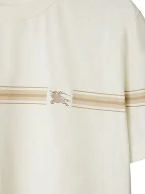 Burberry Striped Cotton T-shirt - Neutrals