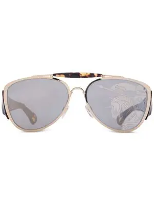Burberry Shield Pilot-frame Sunglasses - Gold