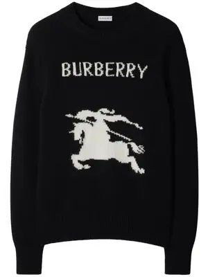 Burberry Knight Motif Wool-cashmere Blend Sweater - Black