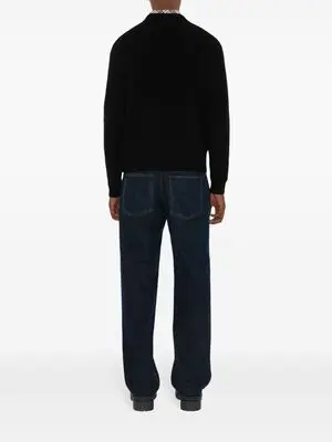 Burberry Knight Motif Wool-cashmere Blend Sweater - Black