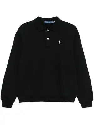 Polo Ralph Lauren Polo-collar Fleece Sweatshirt - Black