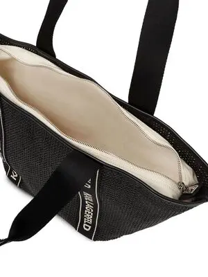Karl Lagerfeld Signature Raffia Beach Tote - Black
