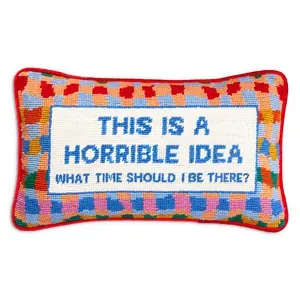 FURBISH Horrible Idea Needlepoint Decorative Pillow - Orange