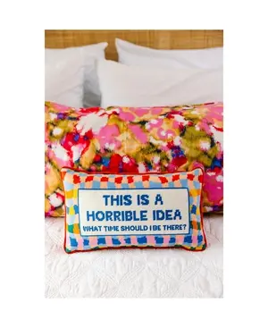 FURBISH Horrible Idea Needlepoint Decorative Pillow
