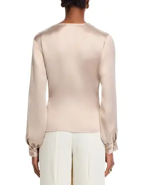Aqua Faux Wrap Top - Champagne