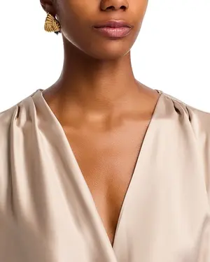 Aqua Faux Wrap Top - Champagne