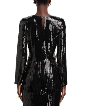 Aqua Sequined Fringe Top