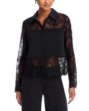 Aqua Lace Tops For Women