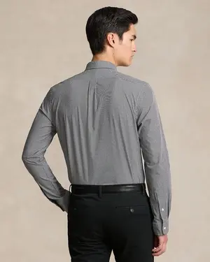 Polo Ralph Lauren Slim Fit Long Sleeve Poplin Button Down Shirt - Black Pattern