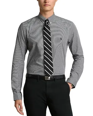 Polo Ralph Lauren Slim Fit Long Sleeve Poplin Button Down Shirt Black