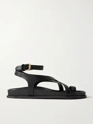 A.emery Jalen Slim Leather Sandals - Black
