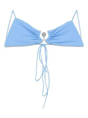 Christopher Esber Christopher Esber Ruched Orbit Bikini Top Blue