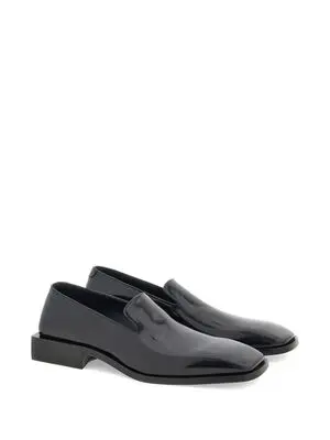 Ferragamo Leather Square-Toe Loafers In Black - 35% Off | Editorialist