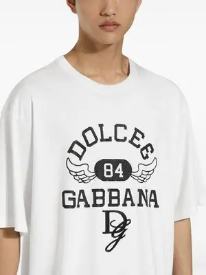 Dolce & Gabbana Logo-Print T-Shirt In White - 45% Off | Editorialist