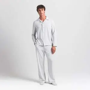 SKIMS Jersey Sleep Mens Sleep Set Light Heather Grey