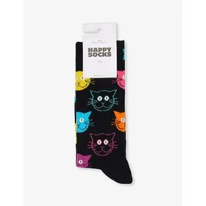 Happy Socks Happy Socks Cotton-Blend Crew Socks Black