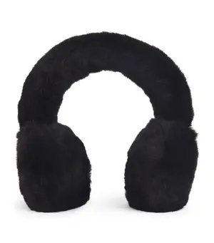YVES SALOMON Rex Rabbit Fur Earmuffs Black