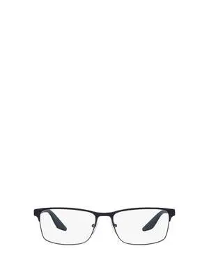 Prada Prada Linea Rossa Rectangular Eyeglasses Rubber Blue