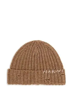 Marni Wool Knit Beanie - Brown