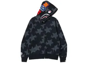 A BATHING APE Sta Pattern Shark Full Zip Hoodie