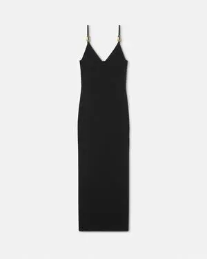 Versace Ribbed Knit Midi Dress - Black