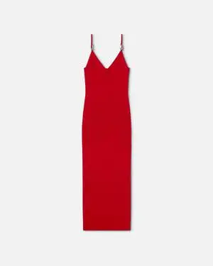 Versace Versace Ribbed Knit Midi Dress Red