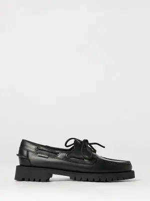 SEBAGO Ranger Boat Shoes In Waxed Leather With Notched Sole - Black