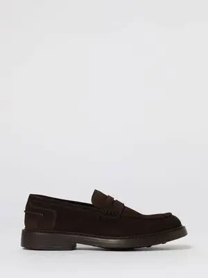 DOUCAL'S Suede Calfskin Penny Loafers With Rubber Sole - Dark