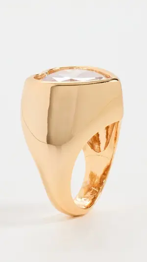 Timeless Pearly Plated Ring With Crystal Heart
