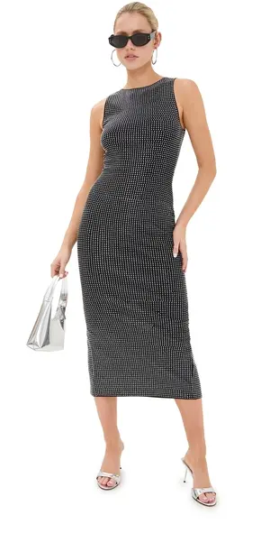 Good American Crystal Embellished Midi Dress