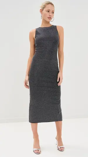 Good American Crystal Embellished Midi Dress