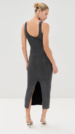 Good American Crystal Embellished Midi Dress
