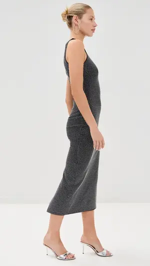 knee length dresses for ladies EMBELLISHED CRYSTAL MIDI DRESS IN LAVENDER - STYLE OF CB