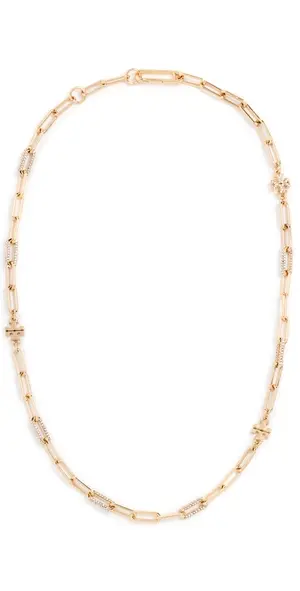 Tory Burch Icon Pavé Chain Necklace - Tory Gold/crystal