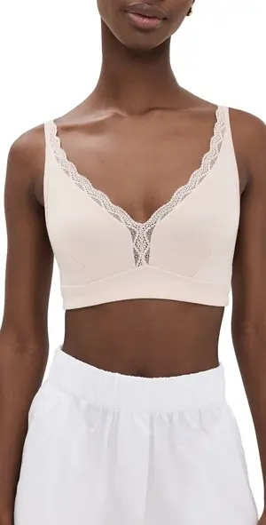 STRIPE & STARE The Lace Plunge Bralette - Sand