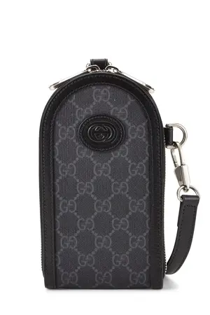 Gucci Gg Supreme Canvas Interlocking Gg Crossbody - Black