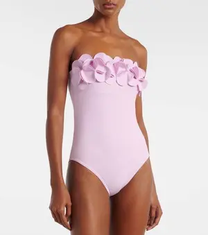 KARLA COLLETTO Floral Bandeau One-piece Swimsuit