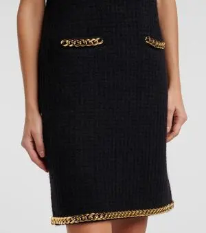 Tory Burch Chain-detail Waffle-knit Mini Dress