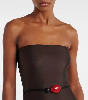 ADRIANA DEGREAS Embellished Bandeau Swimsuit