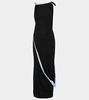 Victoria Beckham Asymmetric Draped Midi Dress
